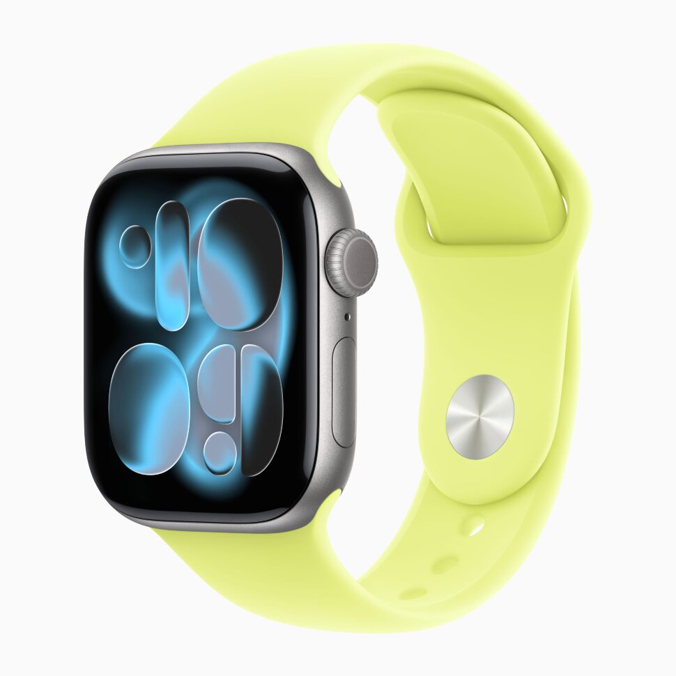 Купить Apple Watch 11 Space Gray Aluminum 46mm Neon Yellow band в ...