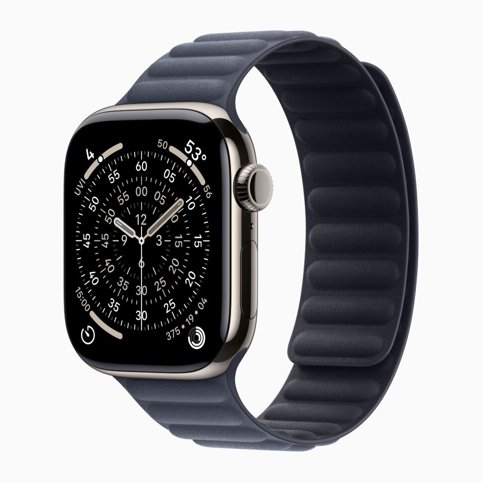 Купить Apple Watch 11 Natural Titanium 42mm Navy band в Москве цена
